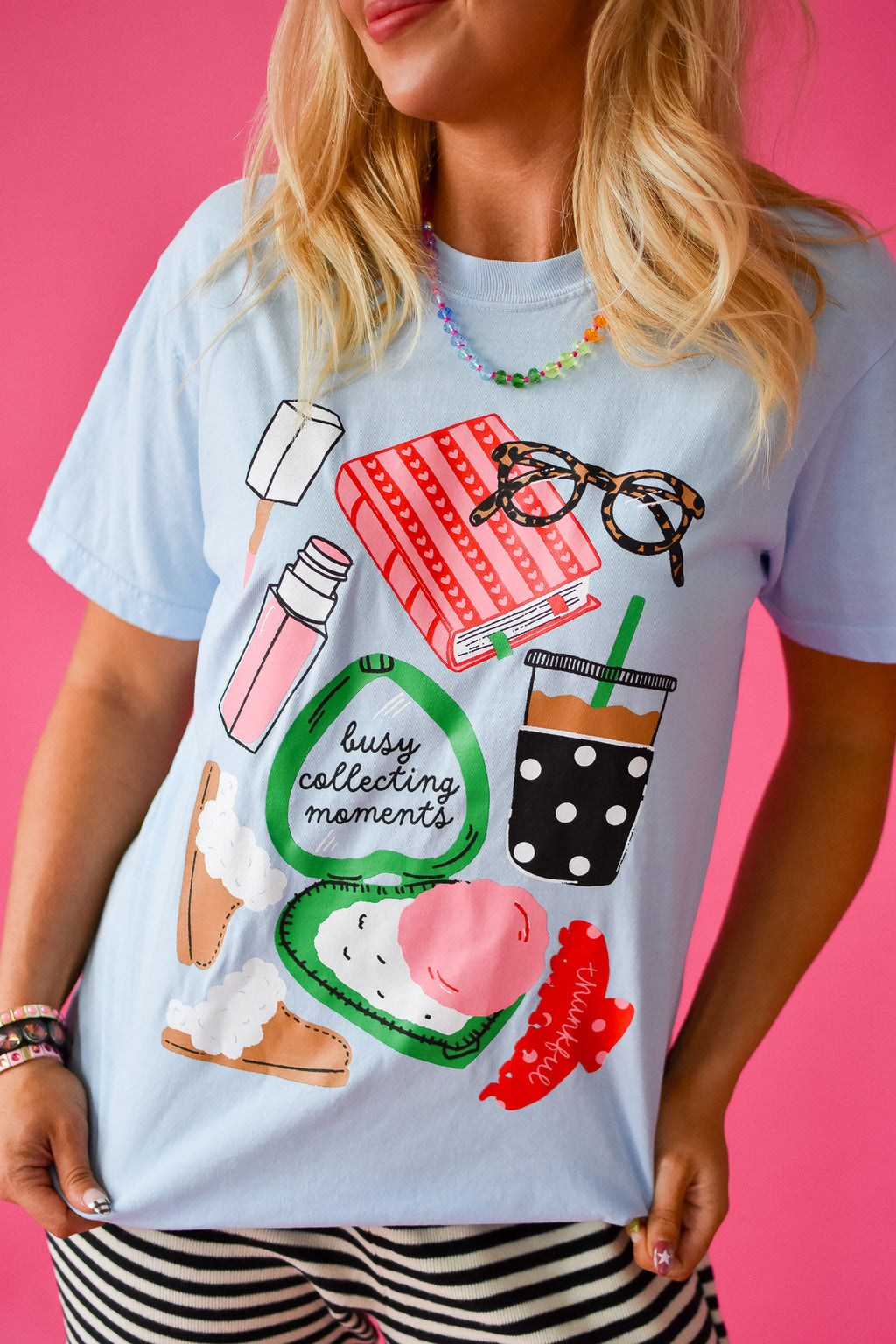 Busy Collecting Moments Graphic Tee – Metallic Market