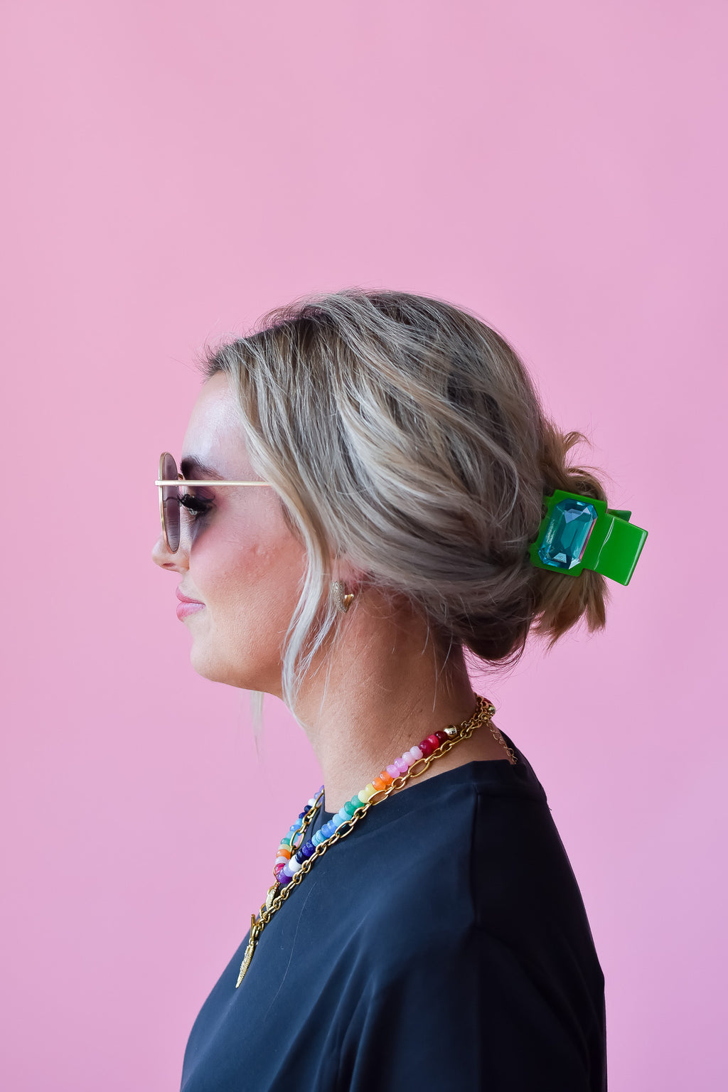Gemstone Claw Clip - Green Blue RESTOCK – Metallic Market