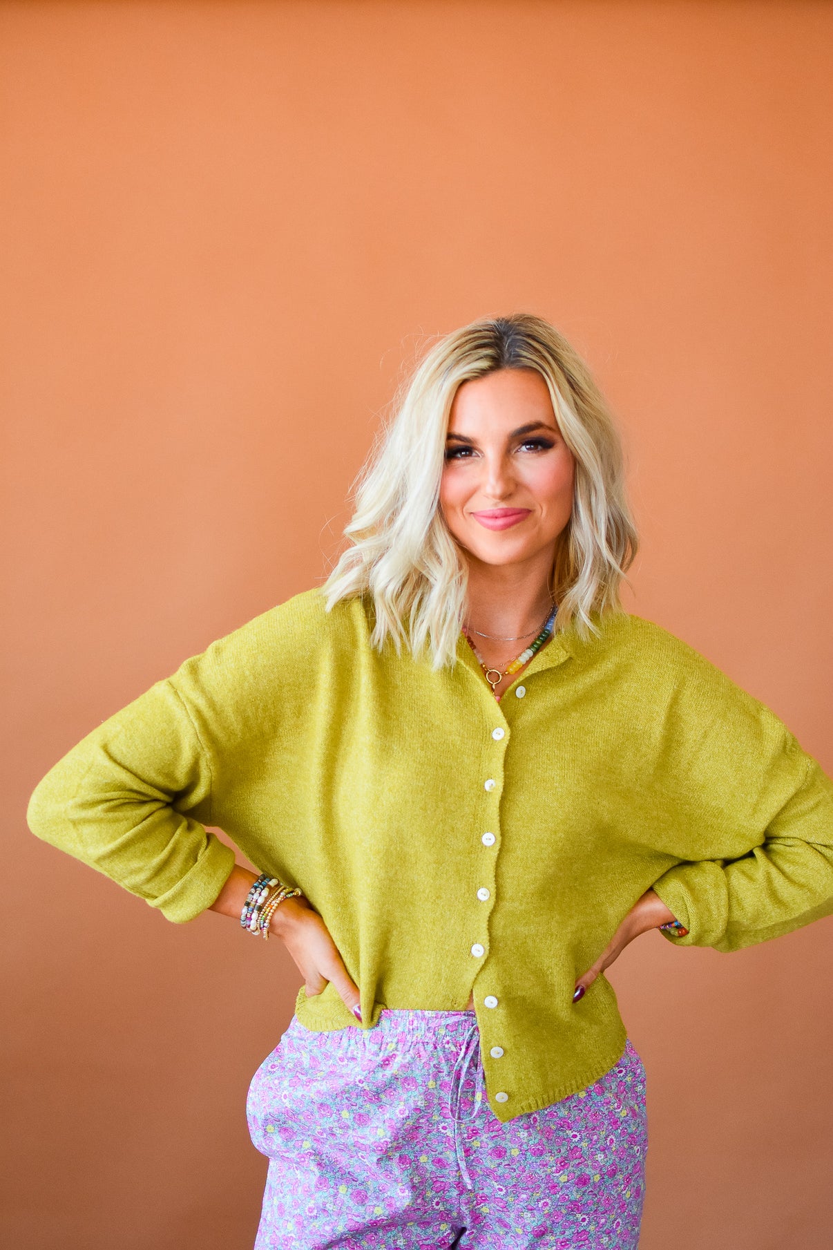 Piper Cardigan - Chartreuse – Metallic Market